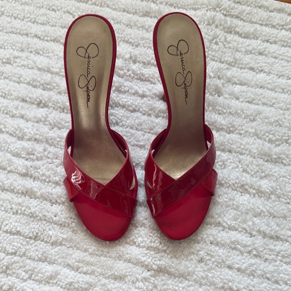 Jessica Simpson | Shoes | Jessica Simpso Red Glossy Heels | Poshmark